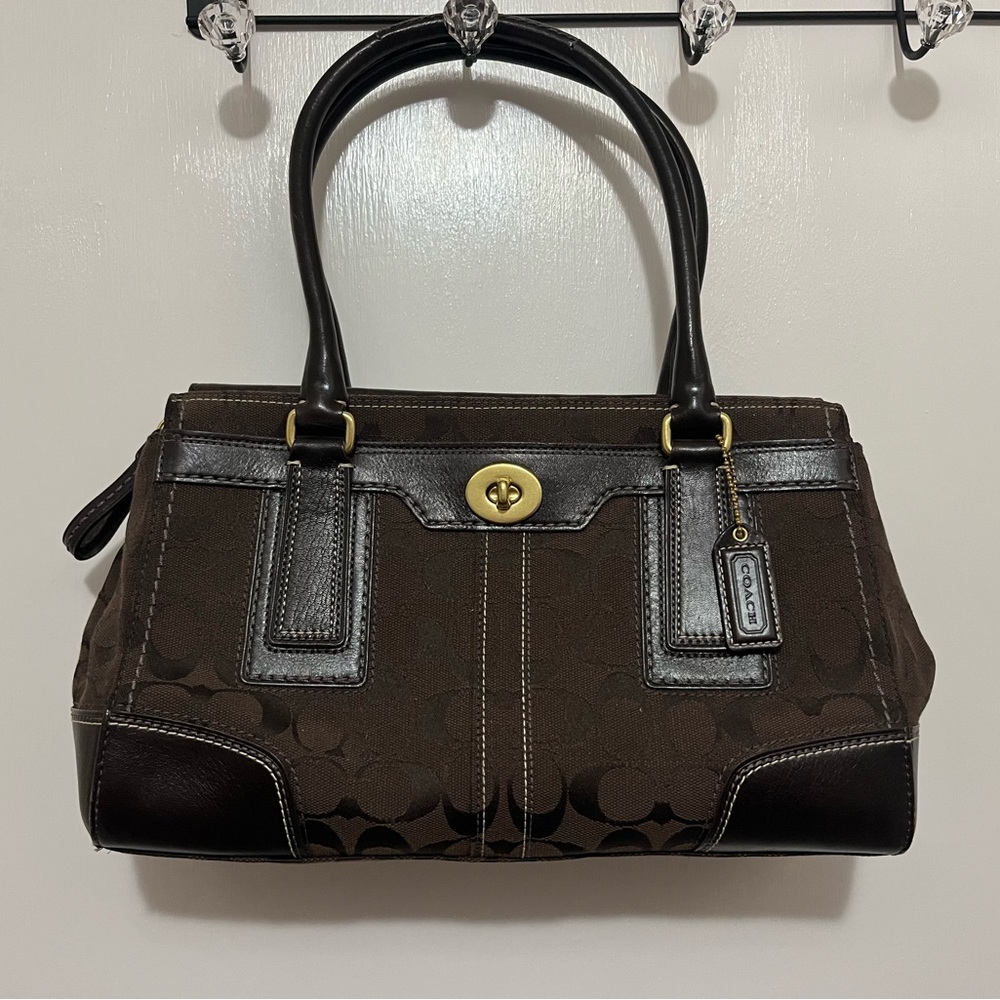 Coach 11063 Hamptons Signature Brown Leather & Logo J… - Gem